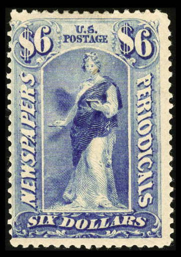 #pr73, 1879, $6 Blue. (original Gum Hinged). V