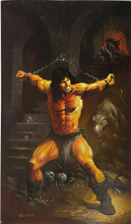 92121: Ken Kelly Dungeon of Death Conan Painting Origin