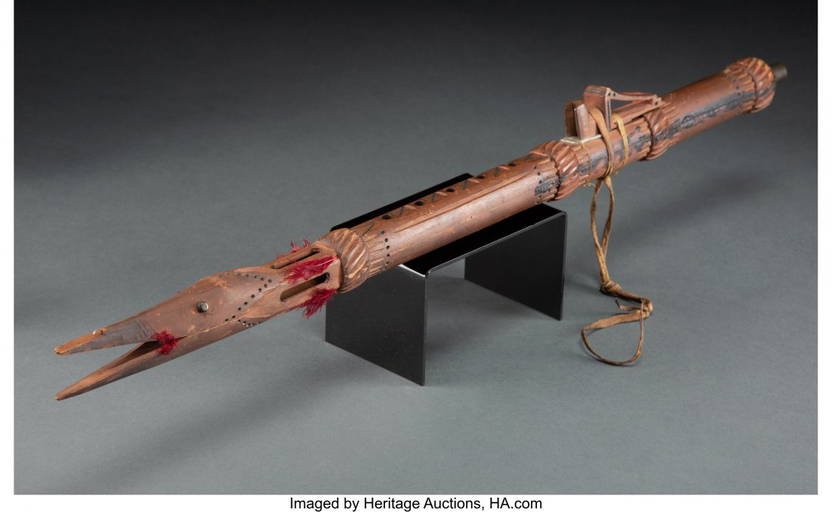 A Plains Courting Flute C. 1880 Wood, Pigments