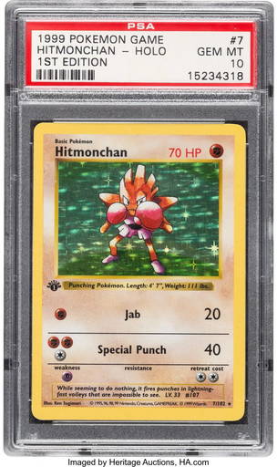 Pokémon Hitmonchan #7 First Edition Base