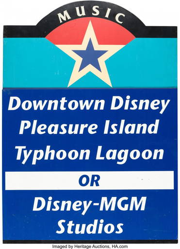 Walt Disney World All Star Music Resort Bus Sign