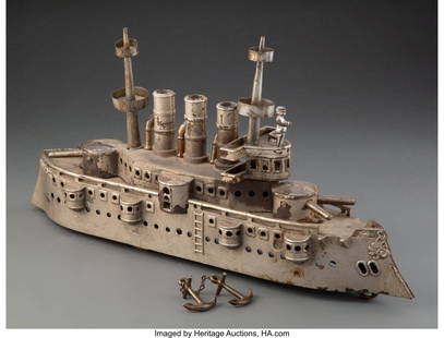 Vintage Dent Cast Iron U.s.s. New York Battleshi