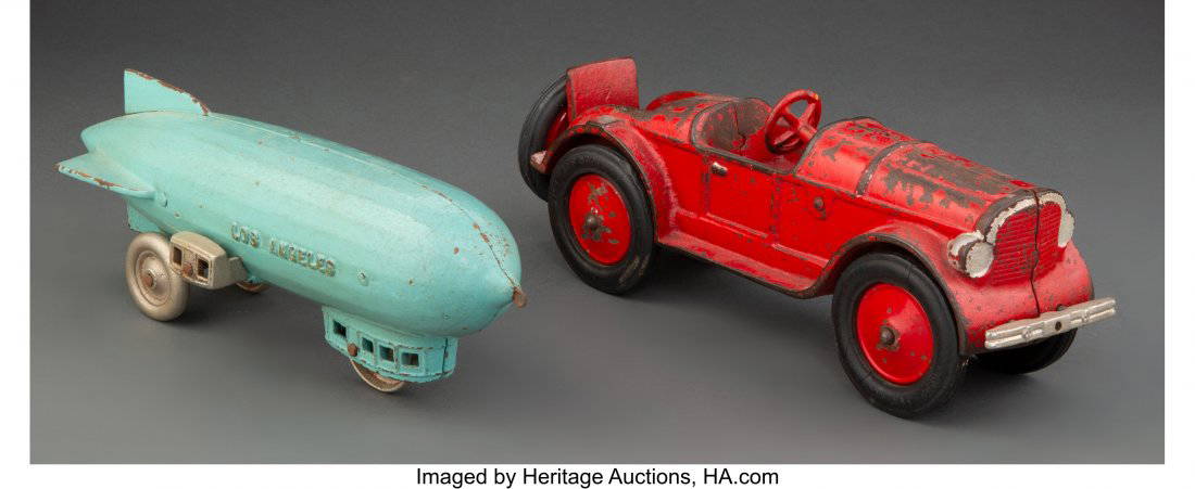 Vintage Kenton Cast Iron Blimp Los Angeles Pull