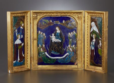 71004: A FRENCH ENAMEL ON COPPER TRIPTYCH Maker unknown