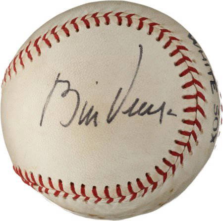 1970's Bill Veeck Single Signed Baseball.