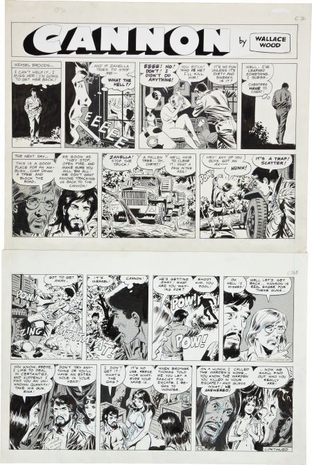 Wally Wood Cannon Comic Strip #C76 Original Art (Wood a