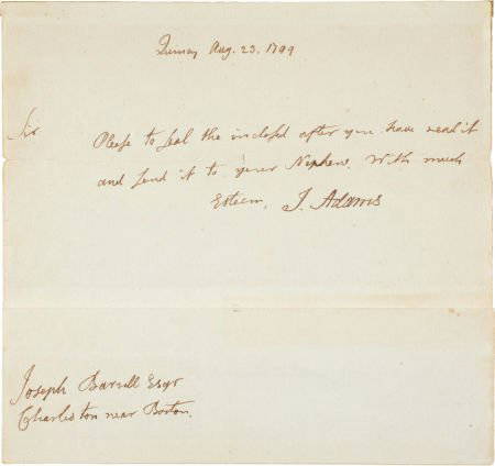 John Adams Autograph Note Signed As President. T