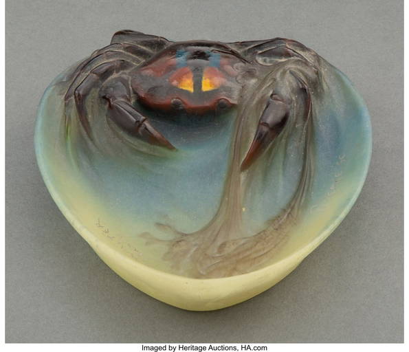 79204: Almeric Walter Pâte De Verre Crab Dish Designed
