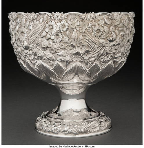 74186: A James R. Armiger Co. Silver Chased Repoussé F
