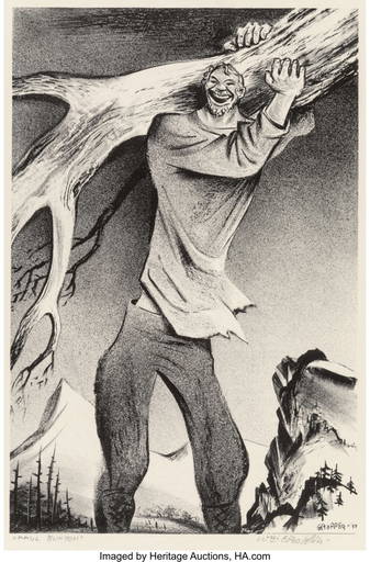31058: William Gropper (1897 1977) Paul Bunyan, 1939 Li
