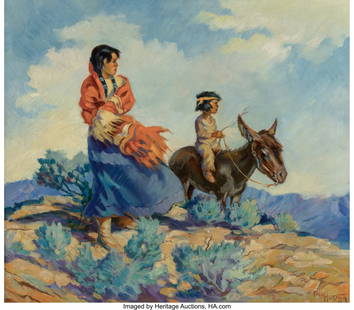 Fred Harman (am. 1902 1982), Navajo Sketch, Oil On