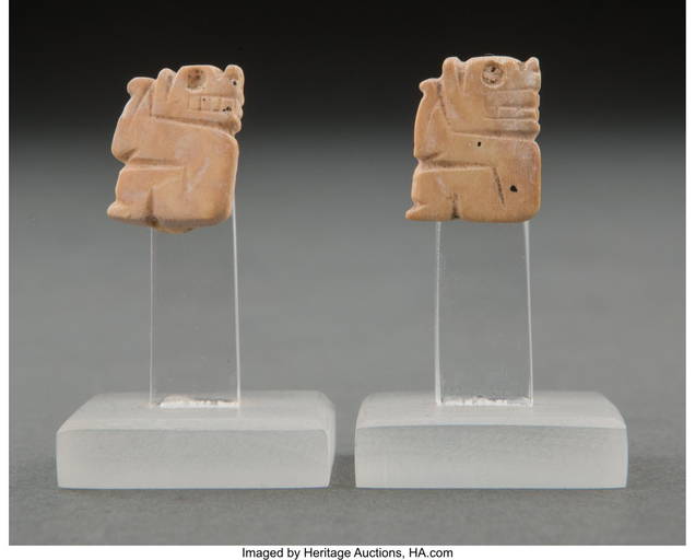 70381: A Pair of Chavin Feline Ornaments Peru, Initia (#70381) on Jul ...