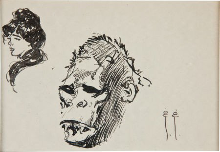 Frank Frazetta Girl And Gorilla Ink Sketch Origi