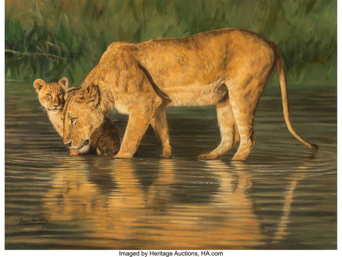 46148: David Stribbling (British, b. 1959) Lioness and - Oct 28, 2022 ...