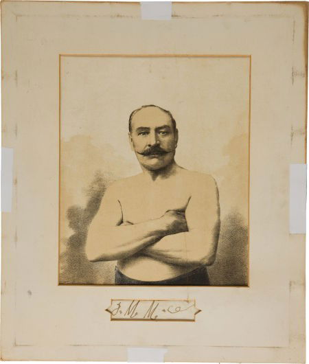 81110: Circa 1900 Jem Mace Signed Cut Signature with Po