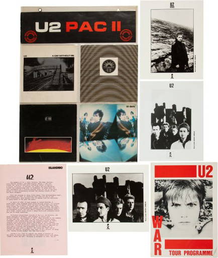 U2 War Uk Tour Program, Press Kit, And Scarce U2