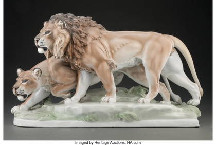 LG ROSENTHAL PORCELIAN LION W/ LIONESS STATUE 2163 - Nov 12, 2011 ...