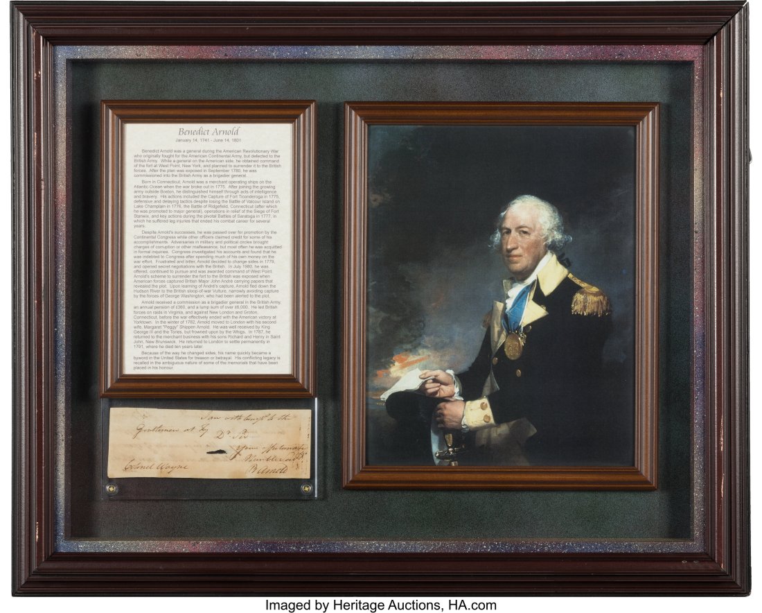 47013: [American Revolution]. Benedict Arnold Partial A - Feb 22, 2023 ...