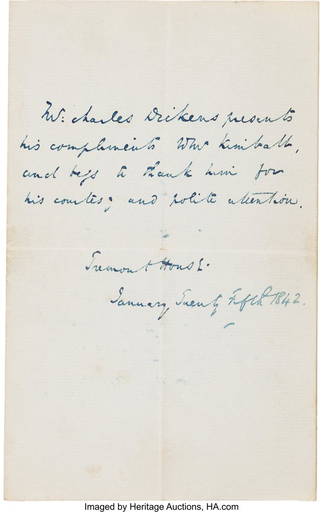 47280: Charles Dickens Autograph Letter Signed In The T