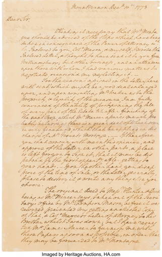47153: George Washington Autograph Letter Signed. Two