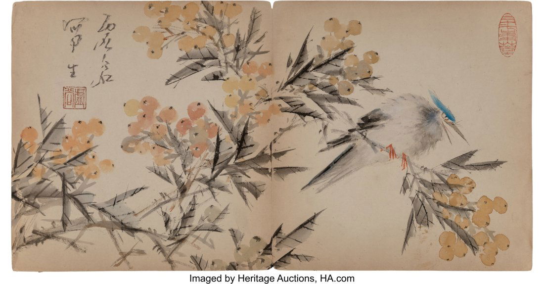 78119: Xu Gu (Chinese, 1824-1896) Squirrel, Bird (two w - Mar 21, 2023 ...