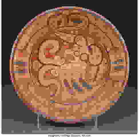 70348: A Large Maya Tripod Plate Mesoamerica, Late Cla Auction