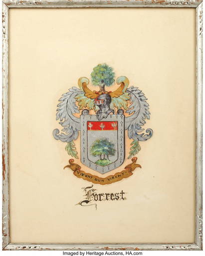 40064: Nathan Bedford Forrest Hand Drawn Family Crest