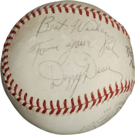 1950's Dizzy & Daffy Dean Dual Signed Baseball.