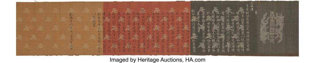78153: A Chinese Ink On Silk Imperial Edict, Qing Dynas Auction