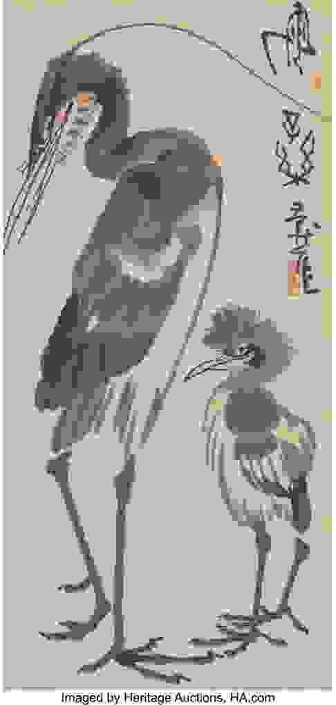 78370: Manner Of Li Yan (chinese, B. 1943) Heron, 20th Auction