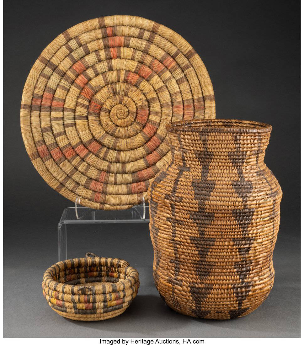 70493: Three Southwest Basketry Items Including One A Auction