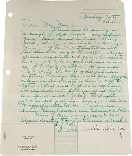 A Marilyn Monroe Received Letter From Eunice Mur