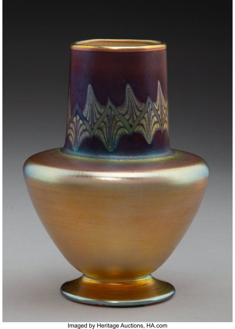 79014: Tiffany Studios Favrile Glass Tel El-amarna Vase Auction