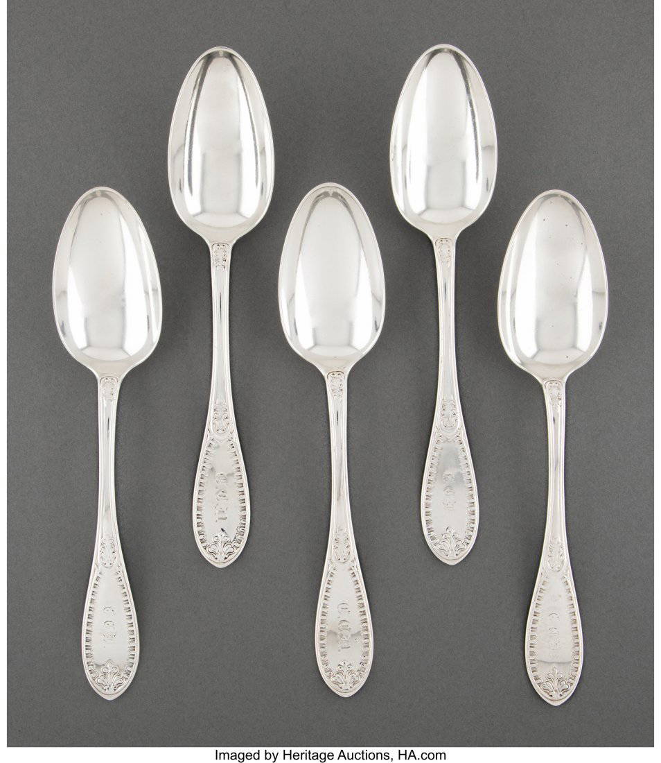 74326: A Set Of Five John Polhamus Ionic Pattern Silver Auction