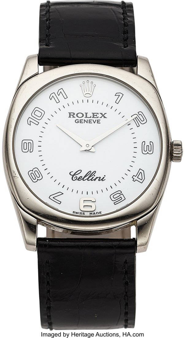 54116: Rolex, 18k White Gold Cellini Ref. 4233 Circa 19 Auction