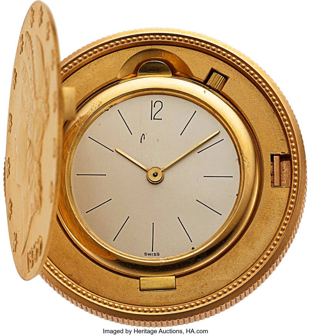 54120: Piguet, $20 Gold Coin Watch, Circa 1960's Case: Auction