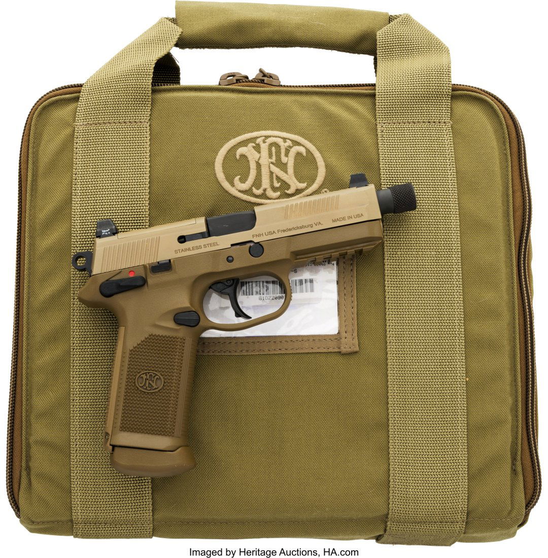 40272: Cased Fn Tactical Model Fnp-45 Semi-automatic Pi Auction