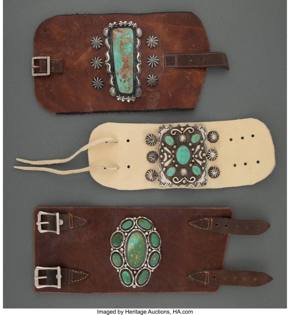 70394: Three Navajo Bow Guards, Ketohs Heights Of Pla Auction