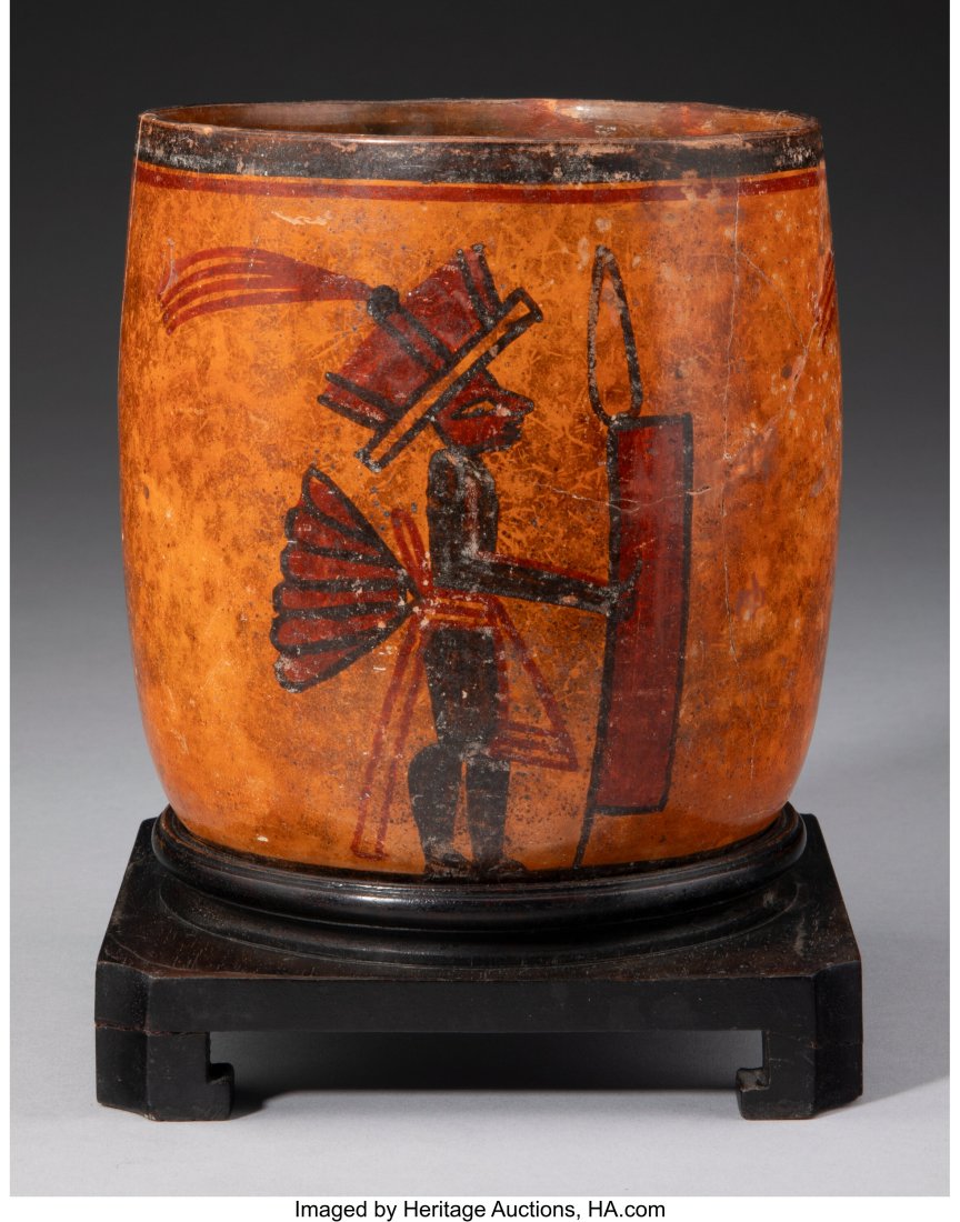 70261: A Maya Cylinder Vase Maya Regions, Mesoamerica, Auction