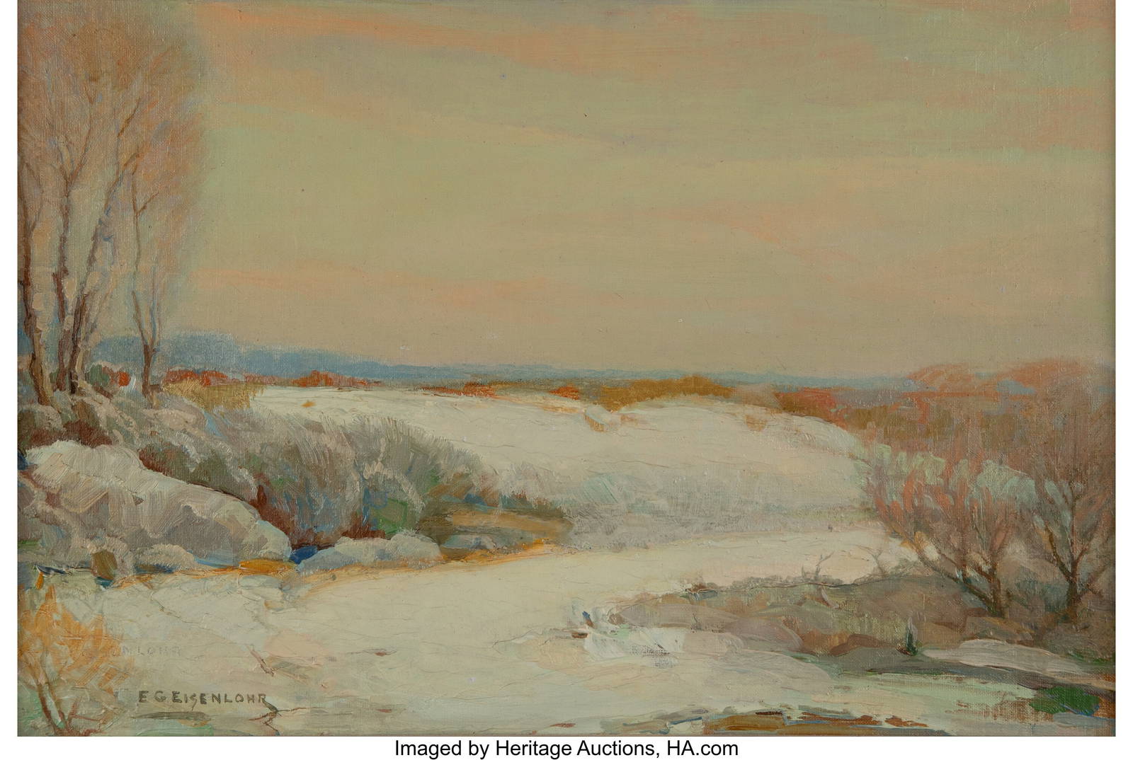 75052: Edward G. Eisenlohr (american, 1872-1961) Snowfa Auction