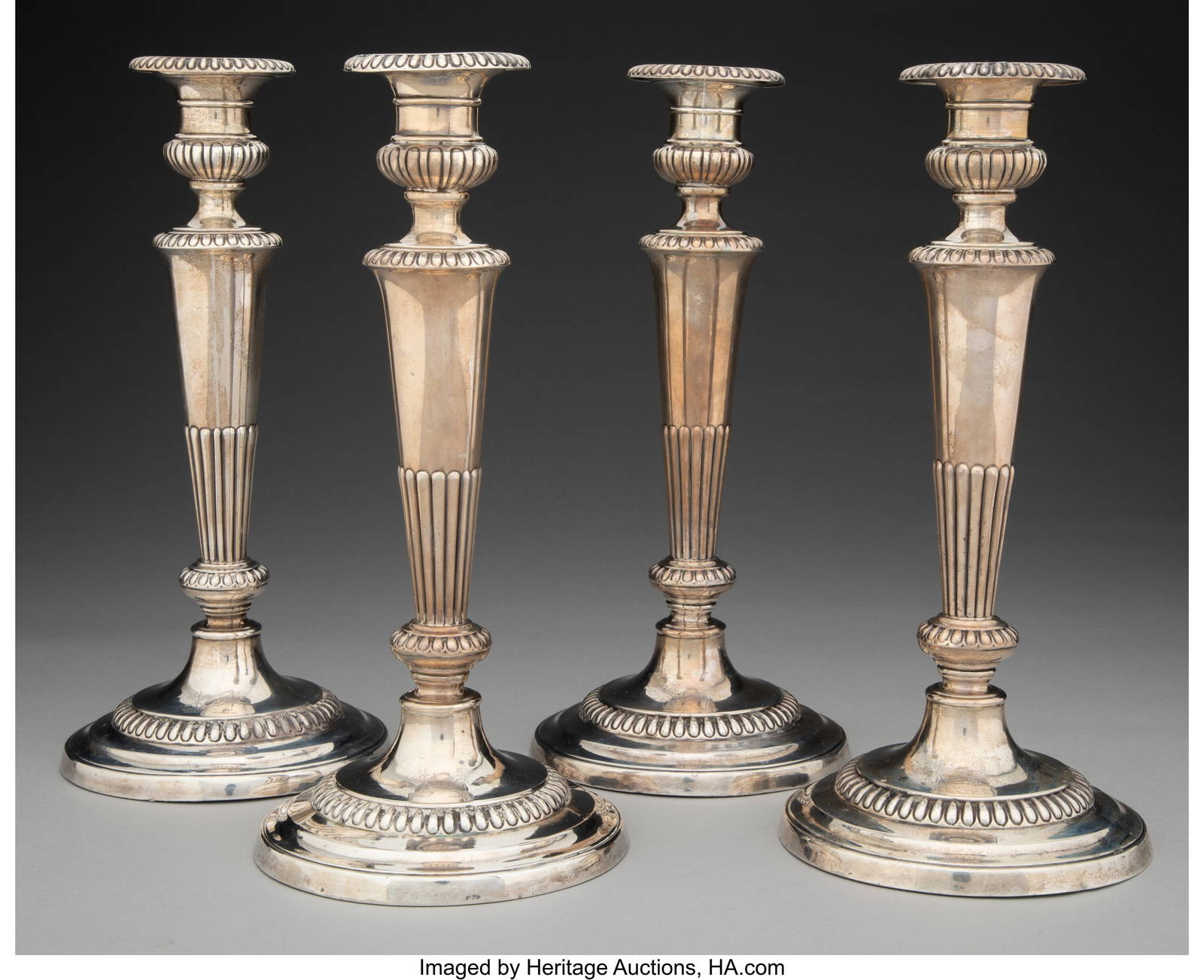 27128: A Set Of Four John & Thomas Settle Silver Weight Auction