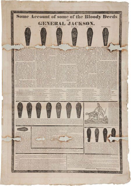Andrew Jackson: Original Coffin Handbill.