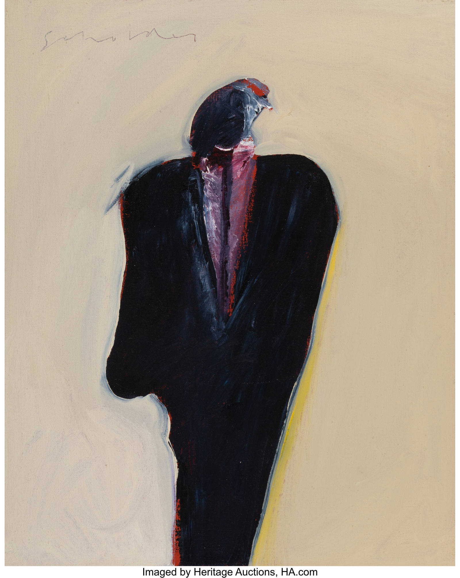 46010: Fritz Scholder (american, 1937-2005) Portrait In Auction