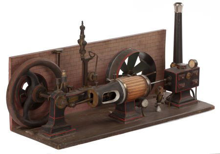 Vintage Live Steam Model Of A Piston Engine With