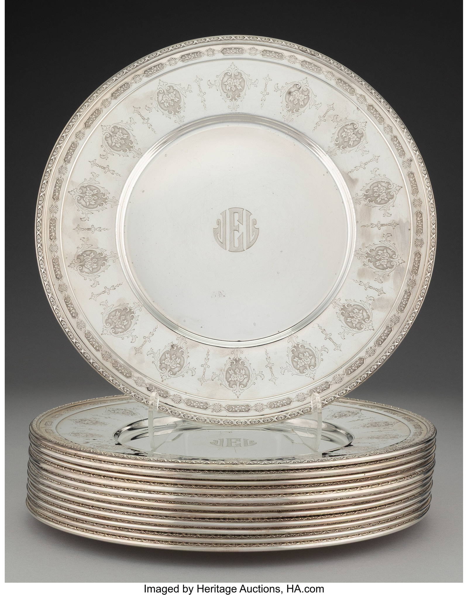 28187: Twelve Towle Silversmiths Louis Xiv Pattern Silv Auction