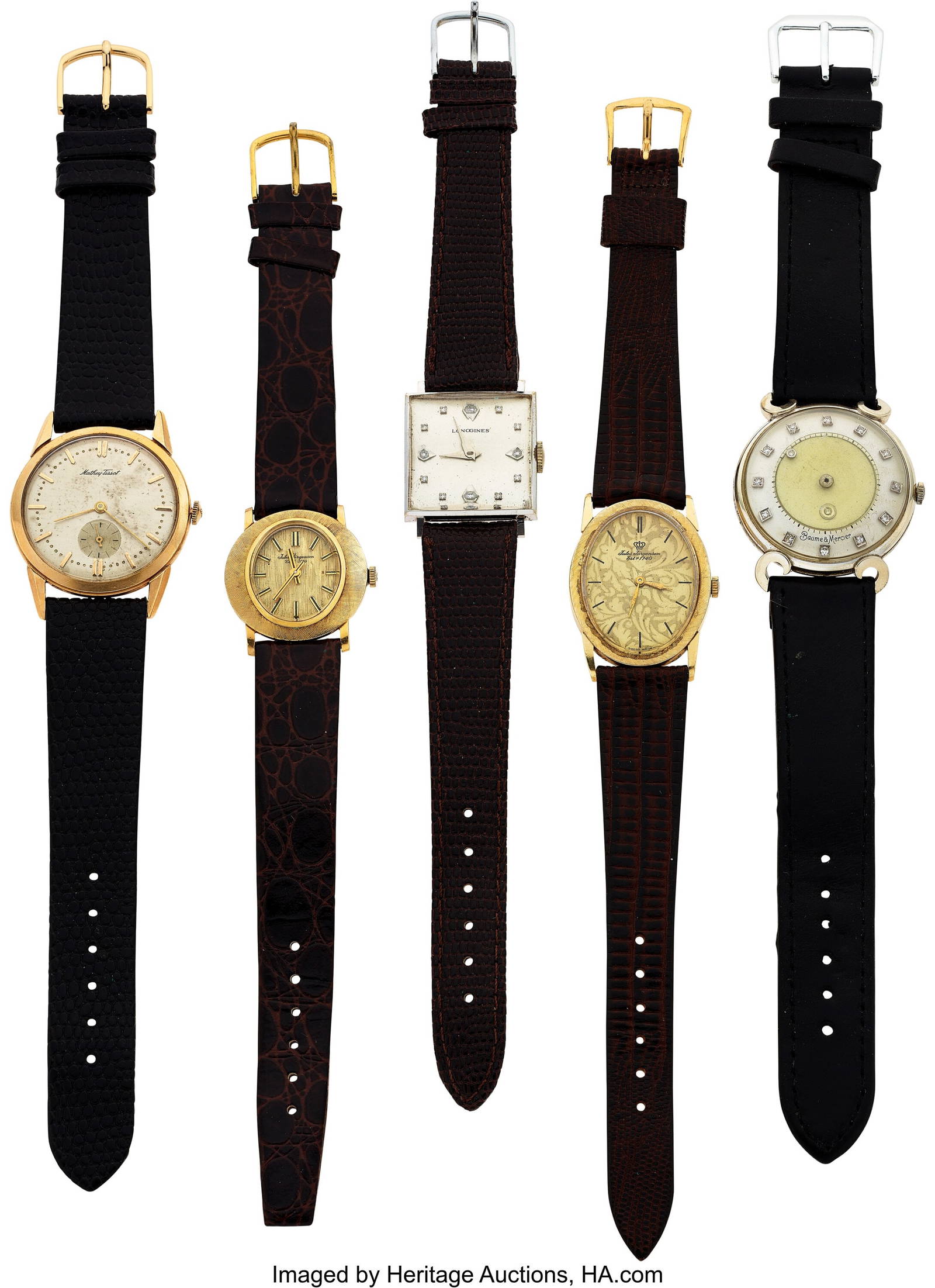 Five Gold Watches, Jules Jurgensen's, Mathey Tis Auction