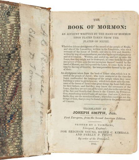36028: [Joseph Smith, Translator]. The Book of Mormon: - Apr 10, 2013 ...