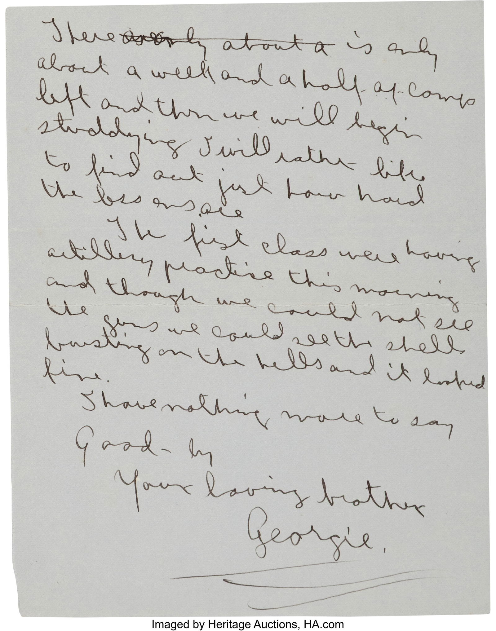 George S. Patton: West Point Als To His Sister A Auction