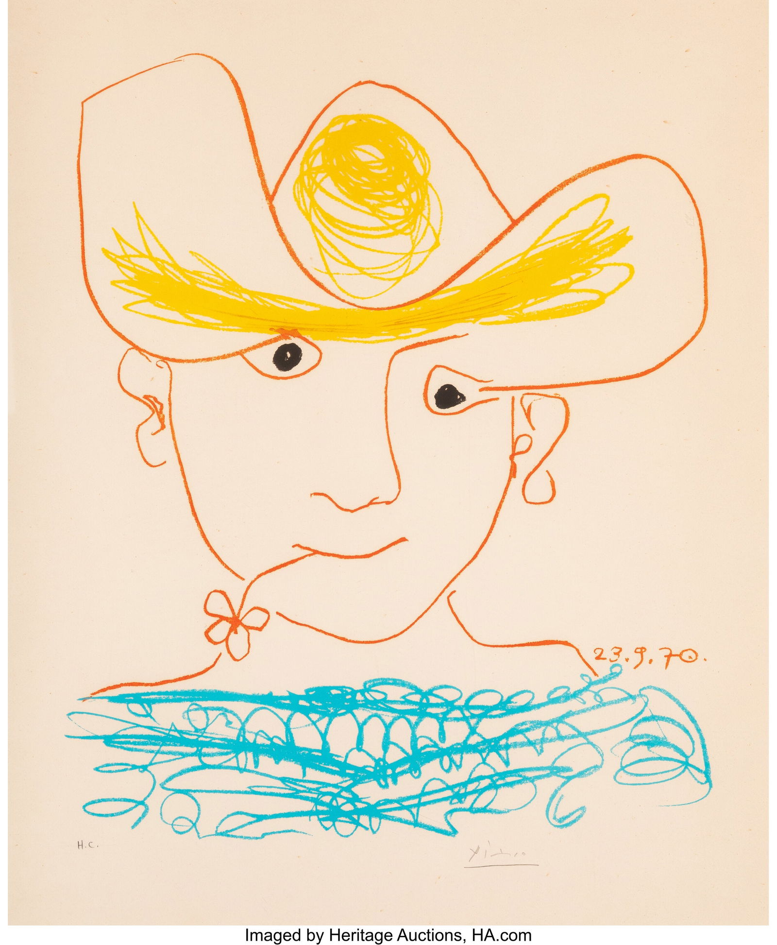 After Pablo Picasso Young Spanish Peasant, 1970, Auction