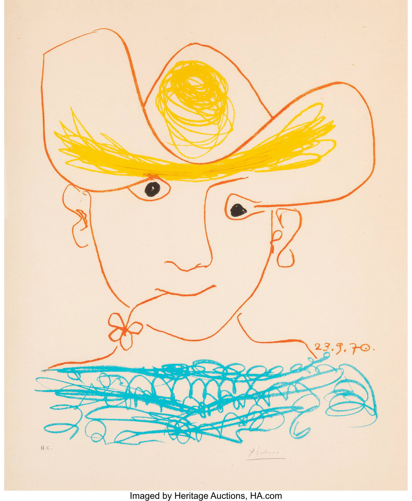 After Pablo Picasso Young Spanish Peasant, 1970, Auction